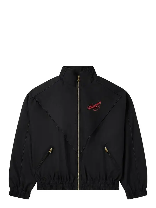 WILLY CHAVARRIA Ruff Rider Logo-embroidered Wool Bomber Jacket - Black