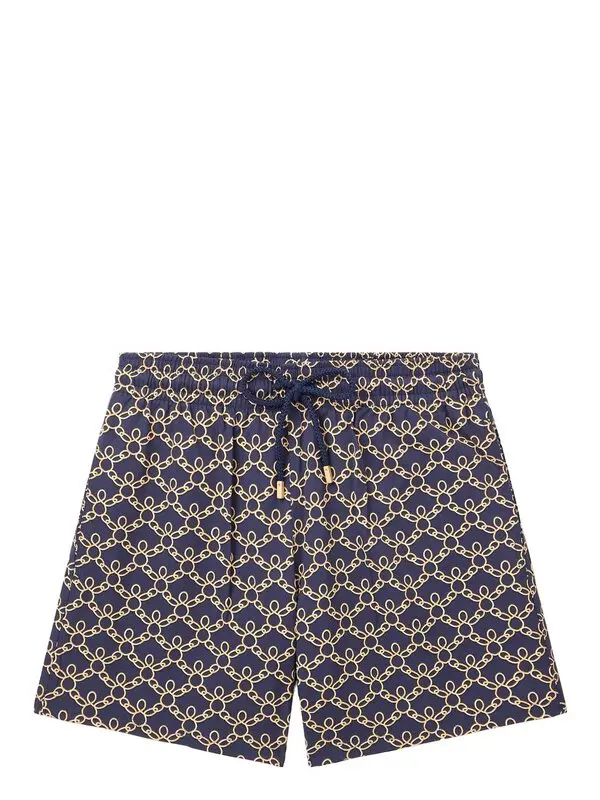 Vilebrequin Moorise Straight-leg Mid-length Printed Recycled Swim Shorts - Blue