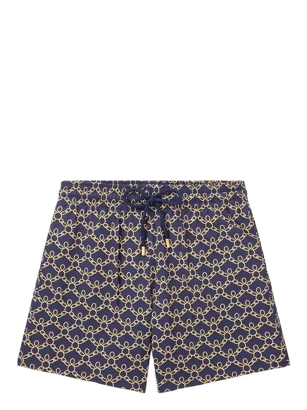 Vilebrequin Moorise Straight-leg Mid-length Printed Recycled Swim Shorts - Blue