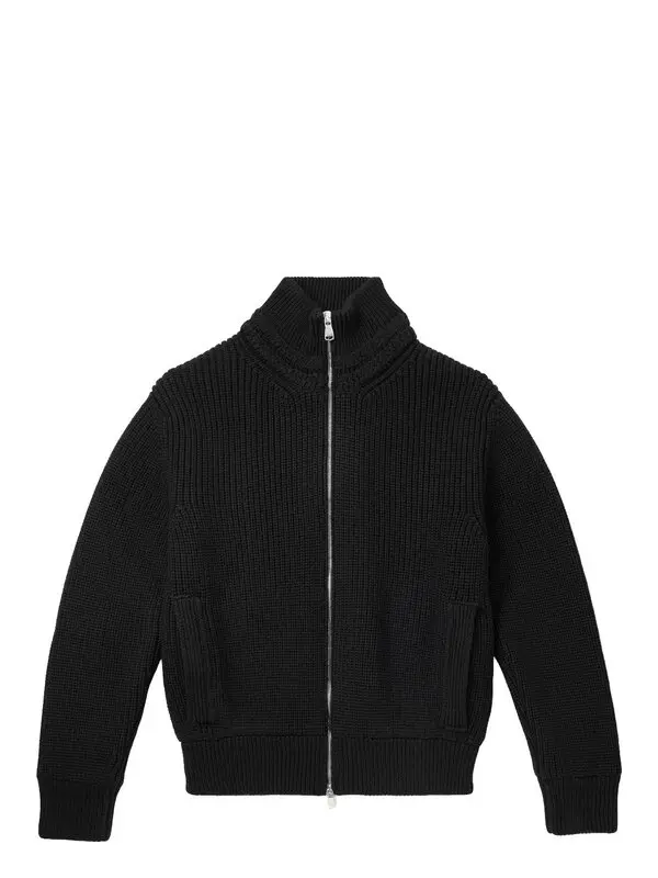 VALSTAR Camionaire Wool Zip-up Sweater - Black