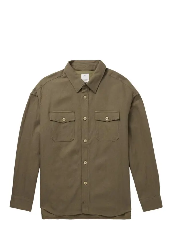 Visvim Lumber Wool And Linen-blend Shirt - Green