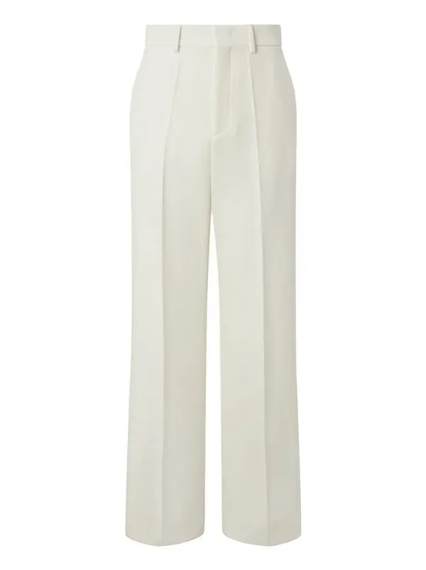 Valentino Garavani Wide-leg Wool-twill Trousers - White