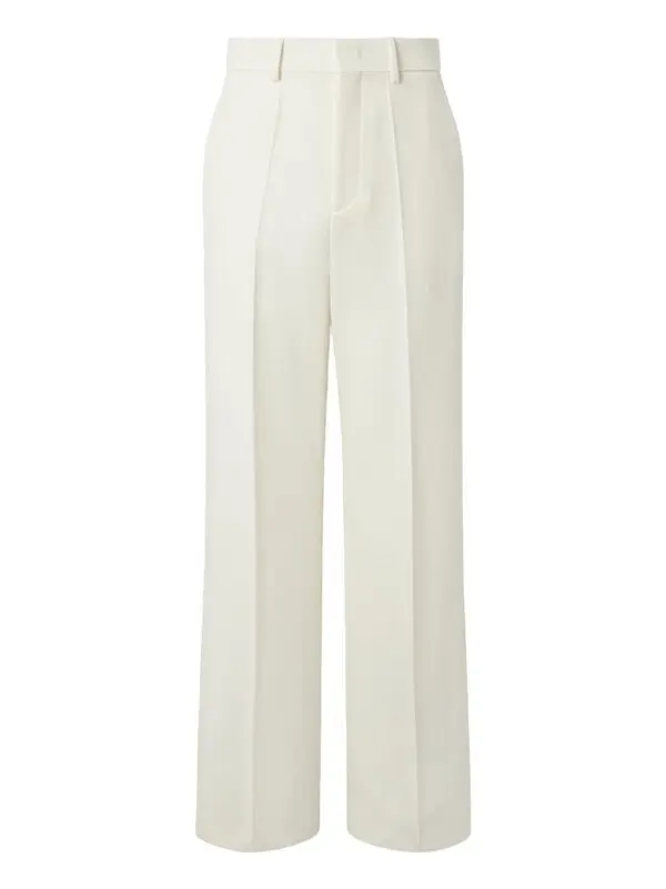 Valentino Garavani Wide-leg Wool-twill Trousers - White