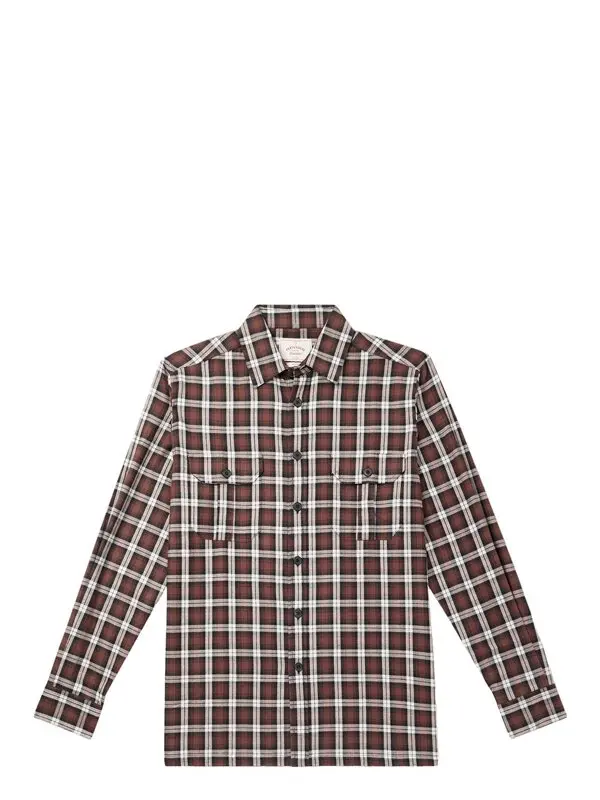 Portuguese Flannel Parker Checked Cotton-flannel Shirt - Brown