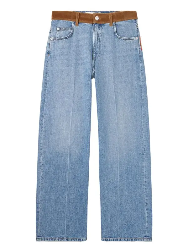 Marni Slawn And Soldier Straight-leg Appliquéd Jeans - Blue