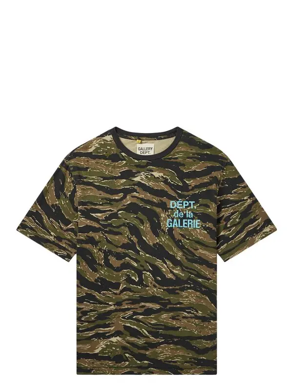 GALLERY DEPT. French Camouflage Logo-print Cotton-jersey T-shirt - Green
