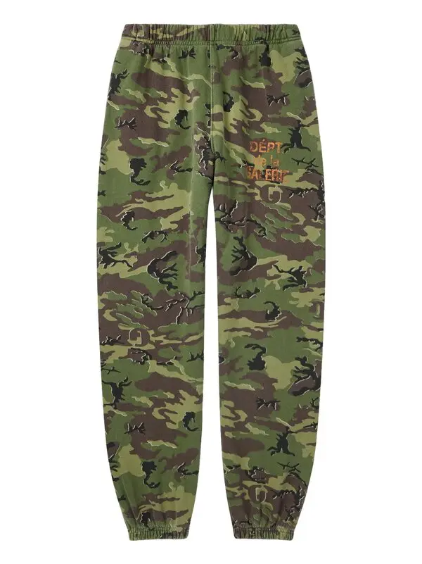GALLERY DEPT. Tapered Camouflage And Logo-print Cotton-jersey Sweatpants - Green
