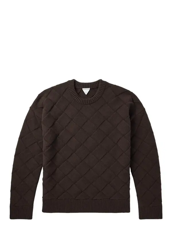Bottega Veneta Intrecciato Wool-blend Sweater - Brown