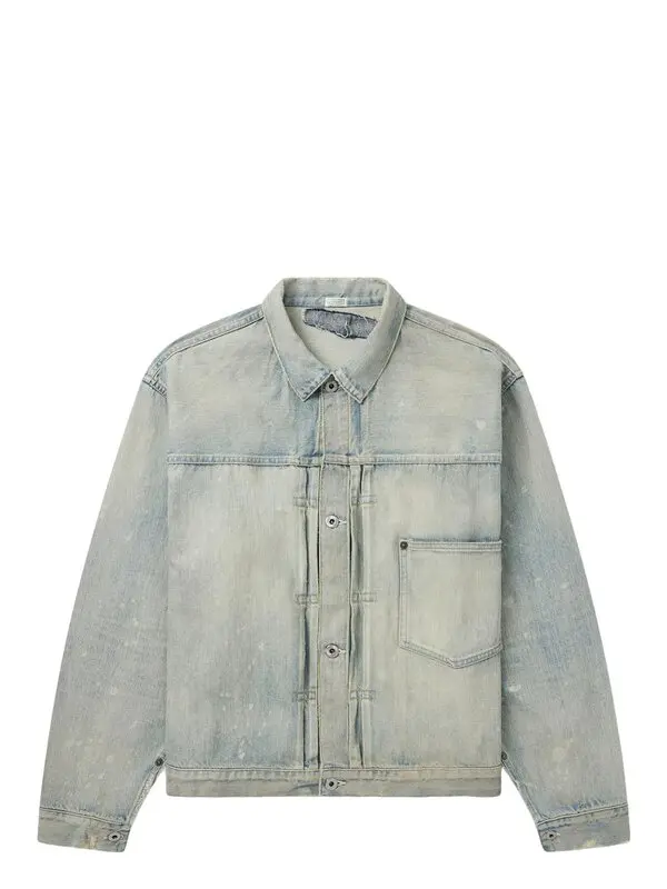 A.PRESSE 1st Type Distressed Denim Jacket - Blue