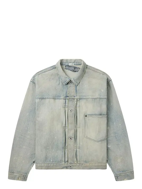 A.PRESSE 1st Type Distressed Denim Jacket - Blue