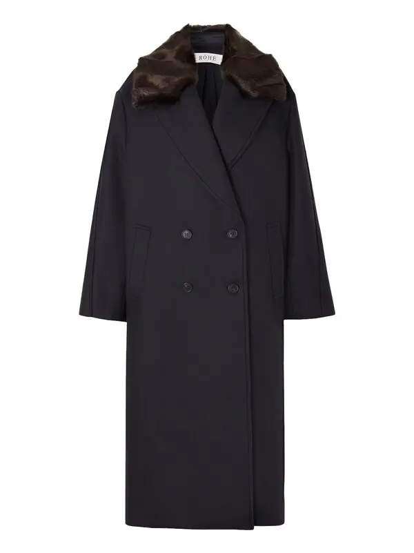 RÓHE Ezra Double-breasted Wool-blend Coat - Blue