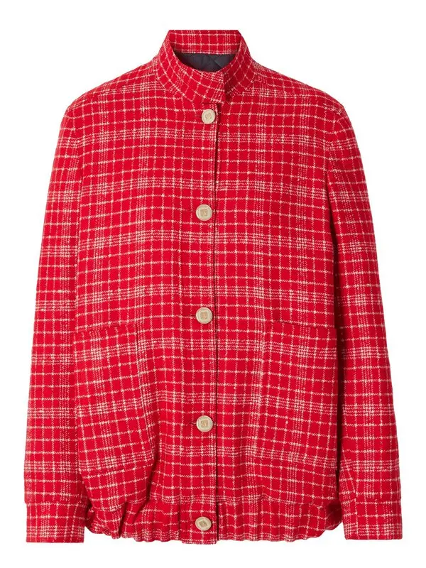 Giuliva Heritage The Diana Checked Wool-blend Tweed Jacket - Red