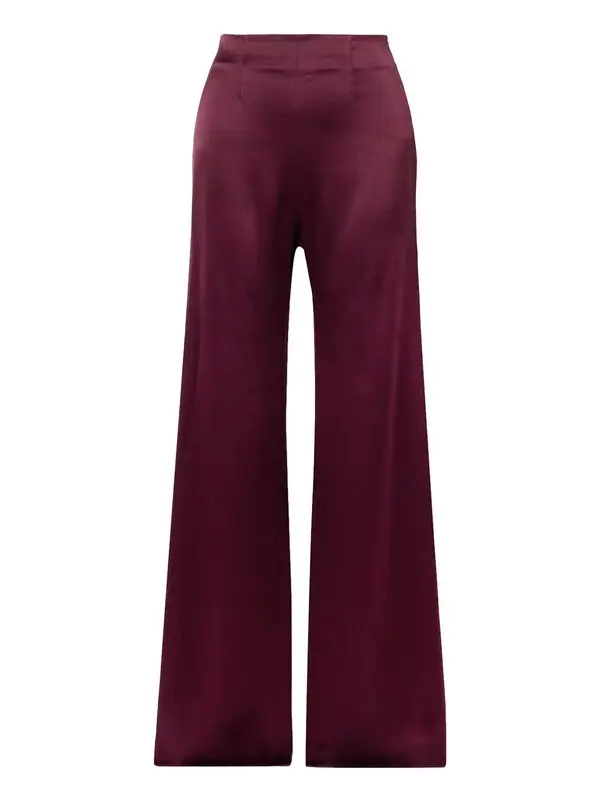 Galvan Sister Moon Satin Wide-leg Pants - Burgundy