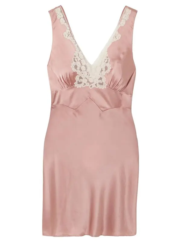 Chloé Gathered Lace-trimmed Mini Dress - Pink