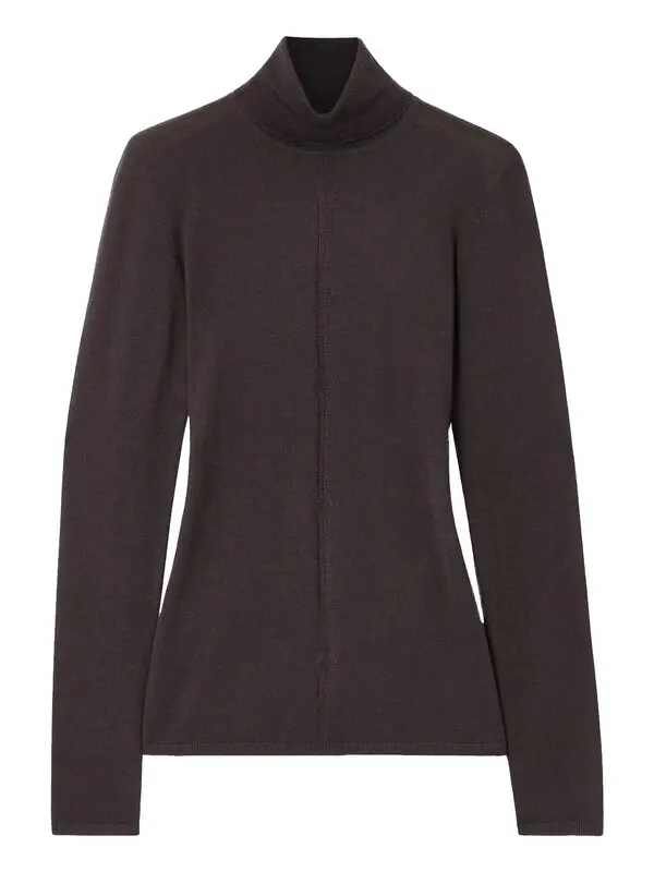 Gabriela Hearst Steinem Cashmere And Silk-blend Turtleneck Sweater - Brown