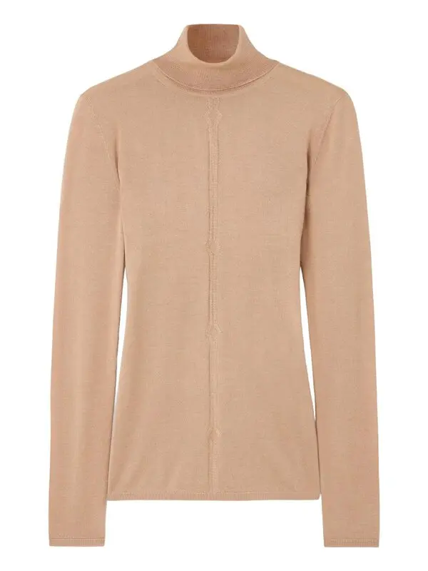 Gabriela Hearst Steinem Cashmere And Silk-blend Turtleneck Sweater - Brown