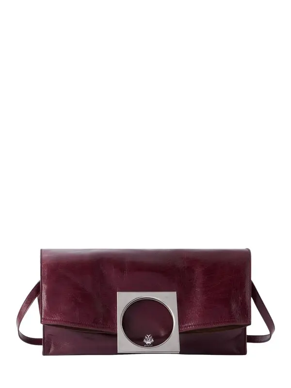 Bally Anni Crinkled-leather Shoulder Bag - Burgundy