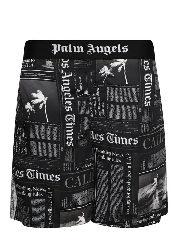 Palm Angels X La Times News Shorts - Black