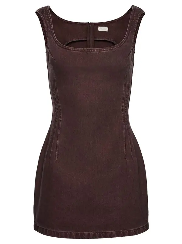 Magda Butrym Denim Mini Dress - Brown