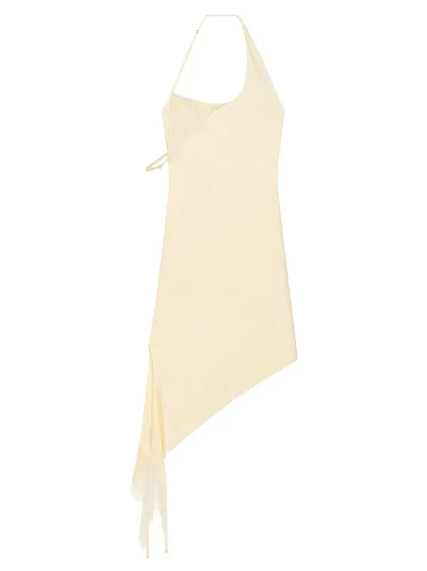 COURREGES Undressed Lace Satin Dress - Yellow