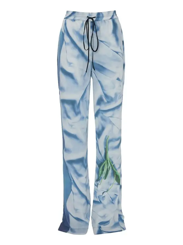 Victoria Beckham Pleated Pajama Trousers - Blue