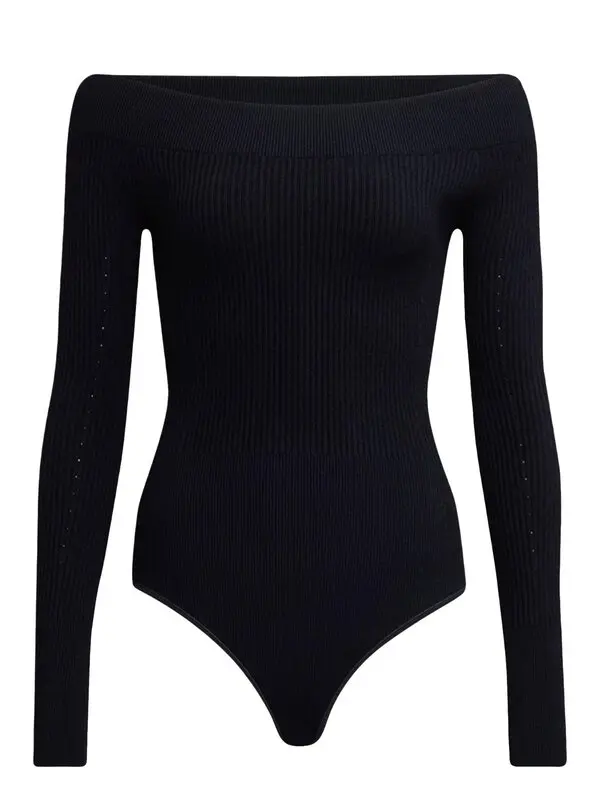 Alaïa Off-shoulder Bodysuit - Black