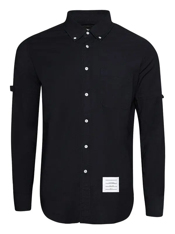 Thom Browne Straight Fit Long Sleeve Shirt - Blue