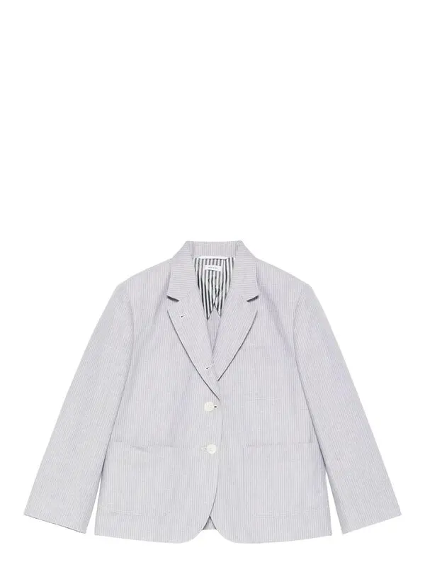 Thom Browne Fit 2 Cropped Sack Patch Pocket Sportcoat - Grey
