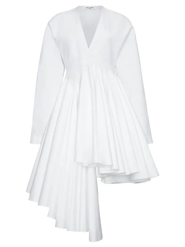 Alaïa Asymmetric Belted Dress - White