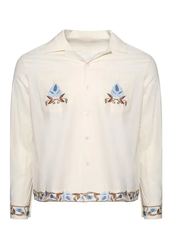BODE Nouveau Vine Long Sleeve Shirt - White