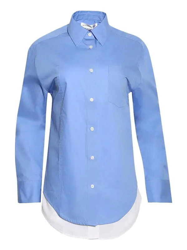 Victoria Beckham Double-layered Oxford Shirt - Blue