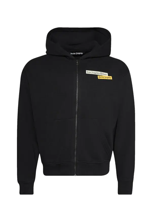Palm Angels Zip Up Hoodie - Black