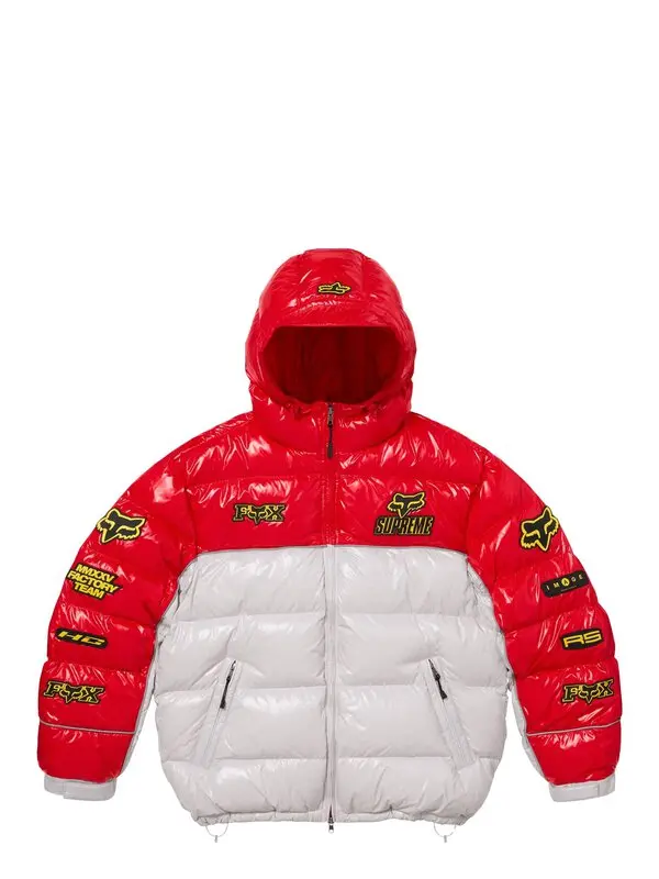 Supreme X Fox Racing Shiny Down Puffer Jacket - White