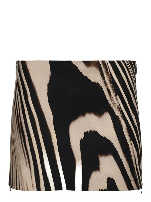 David Koma Zebra Print Mini Skirt - Tan