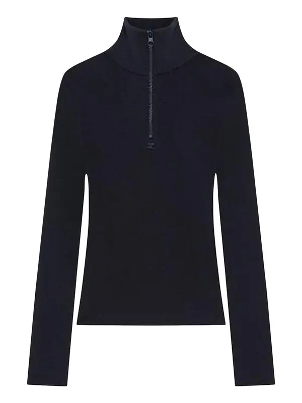 COURREGES Zipped Mockneck Sweater - Blue