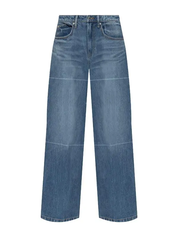 Alexander Wang Straight Pant With Faded Fold Lines - Blue