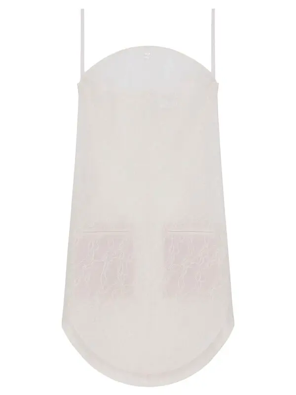 COURREGES Circle Lace Mini Dress - White