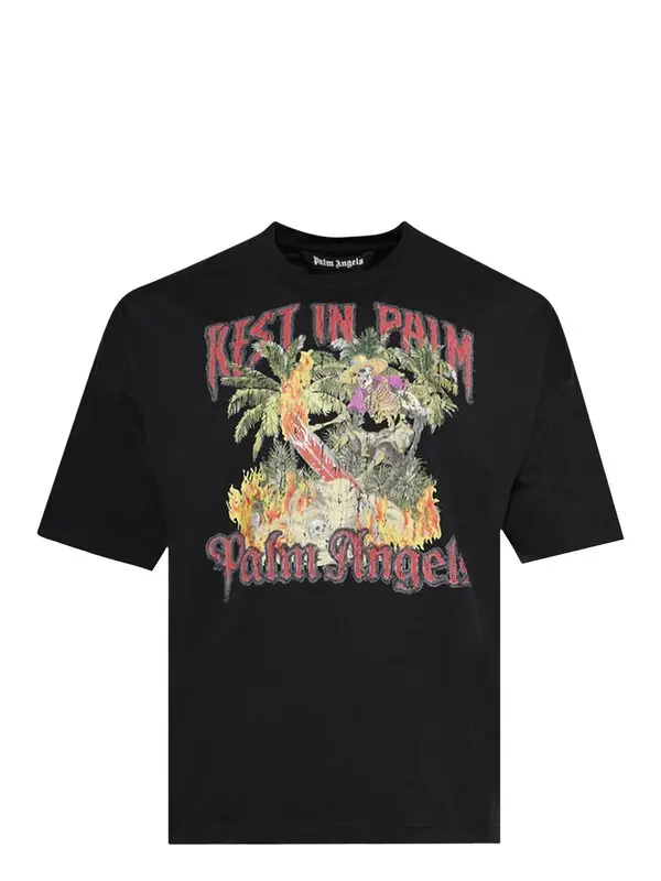 Palm Angels Rest In Palm Loose Tee - Black