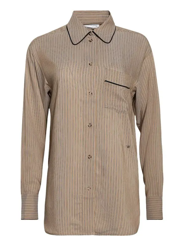 Victoria Beckham Piping Detail Shirt - Brown