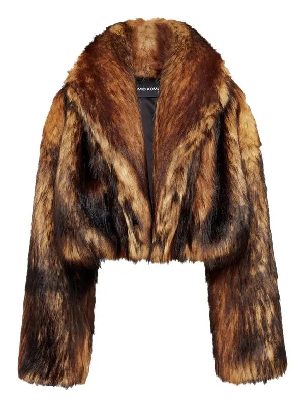 David Koma Oversized Faux-fur Jacket - Brown