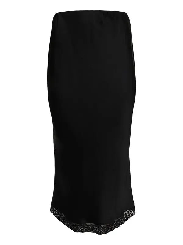 Victoria Beckham Lace Trim Slip Skirt - Black