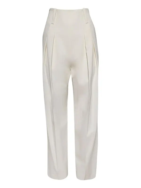 Victoria Beckham High-waisted Cinch Trouser - White