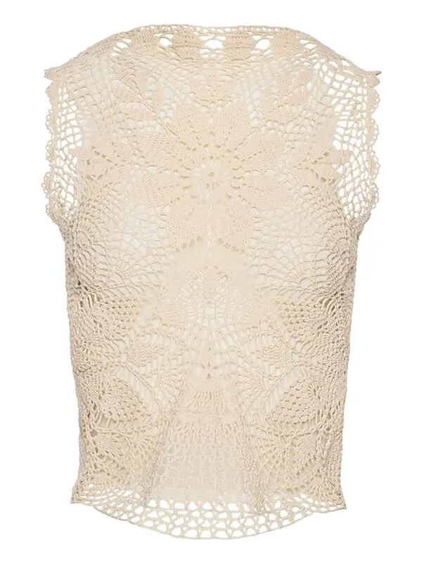 Magda Butrym Crochet Top - White
