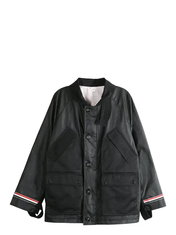 Thom Browne Cropped Shawl Collar Field Jacket - Black