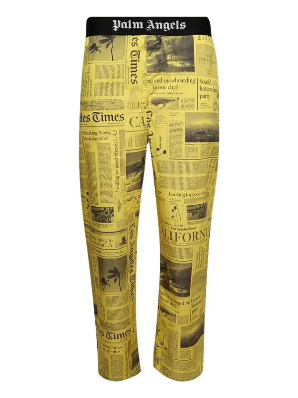 Palm Angels X La Times News Pants - Yellow