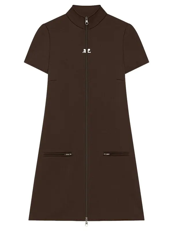 COURREGES Interlock Tracksuit Mini Dress - Brown