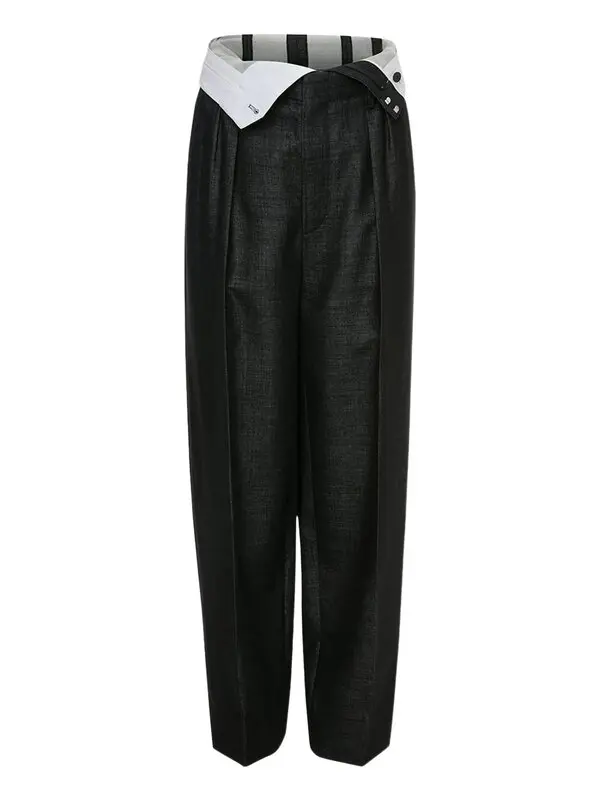 Victoria Beckham Double Waistband Trousers - Black