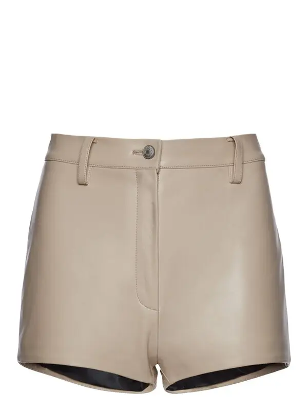 Magda Butrym Leather Shorts - Tan