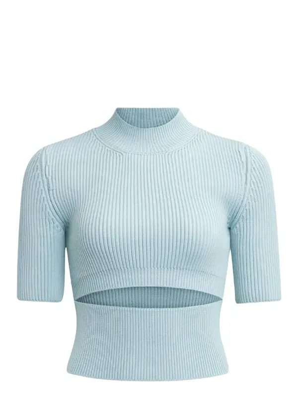 Alaïa Slit Crop Top - Green