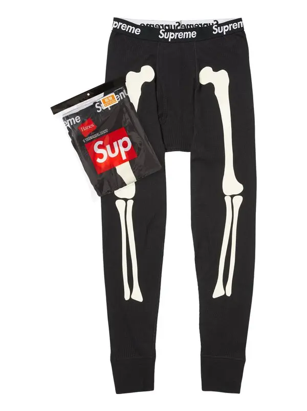 Supreme X Hanes Bones Thermal Pant - Black